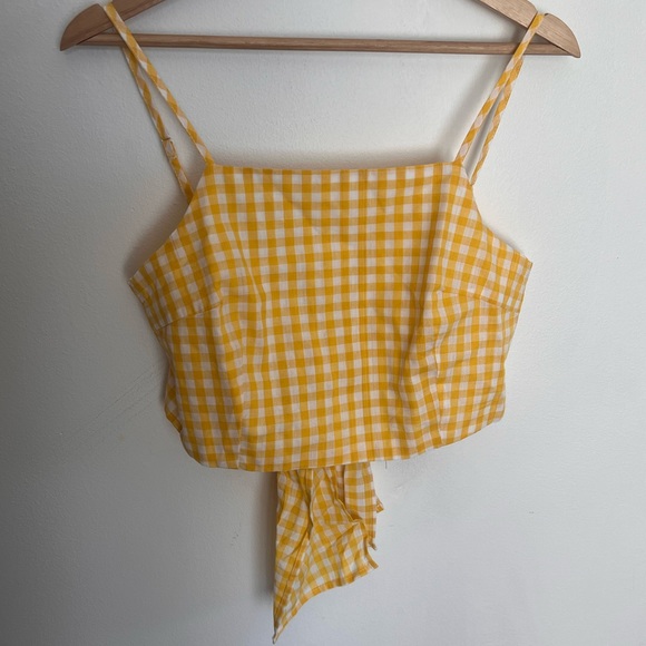 Reverse | Tops | Reverse Clothing Aus Nwt Yellow Gingham Crop Tank Wrap ...